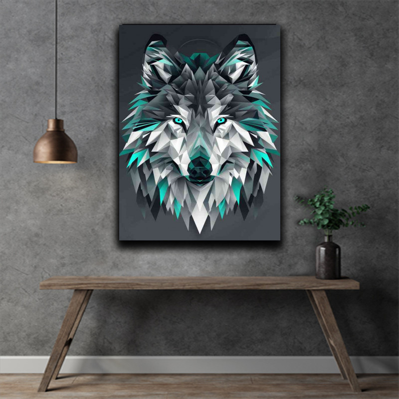 geometric wolf design