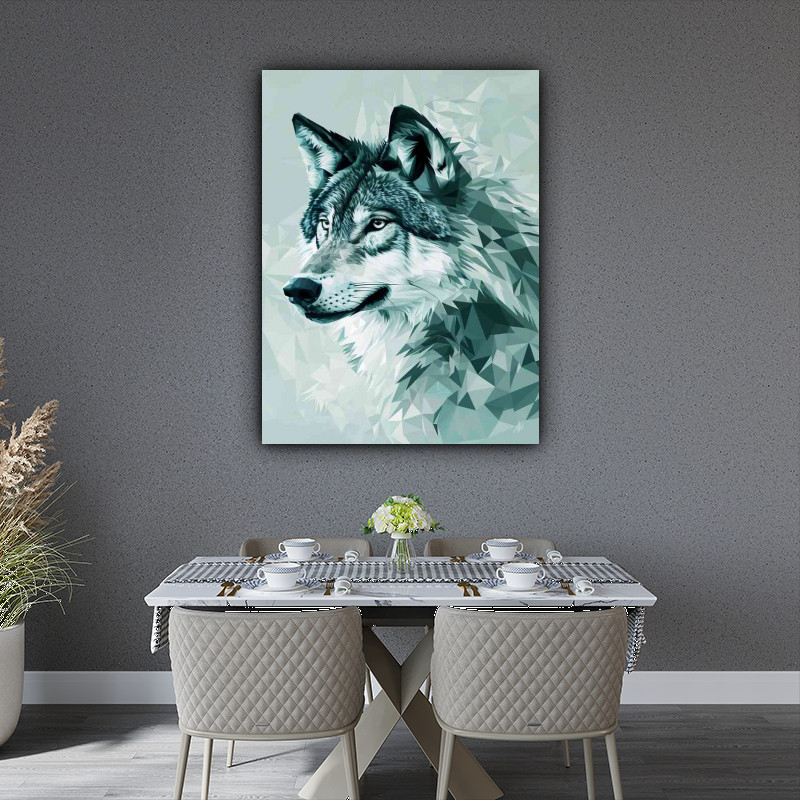 geometric wolf design